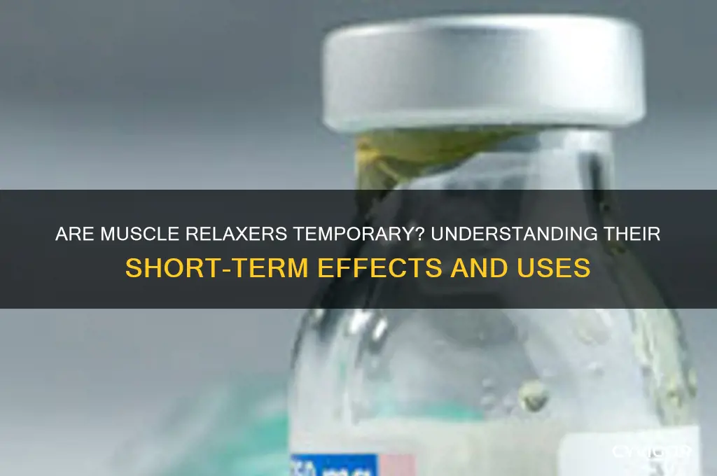 Are Muscle Relaxers Temporary? Understanding Their Short-Term Effects ...