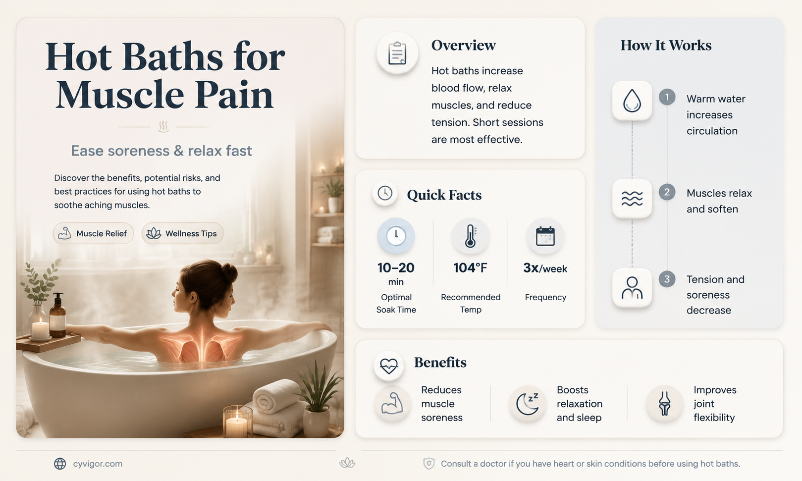 Hot Baths For Muscle Pain: Benefits, Risks, And Best Practices | CyVigor