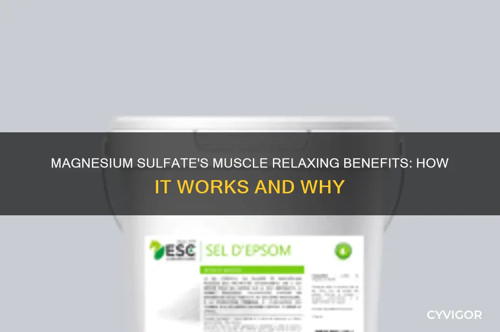 Magnesium Sulfate's Muscle Relaxing Benefits: How It Works And Why ...