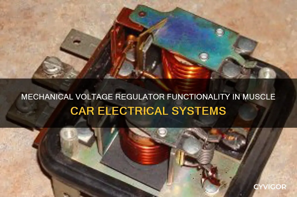 Mechanical Voltage Regulator Functionality In Muscle Car Electrical ...