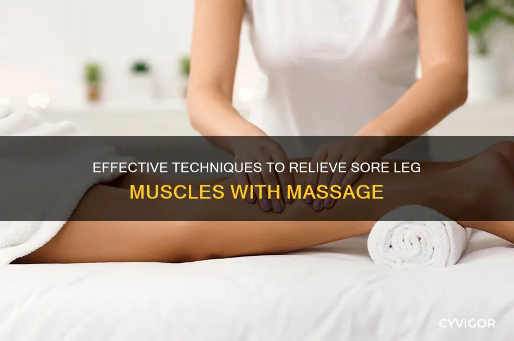 Effective Techniques To Relieve Sore Leg Muscles With Massage | CyVigor