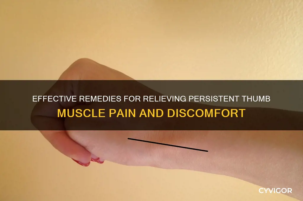 Effective Remedies For Relieving Persistent Thumb Muscle Pain And ...