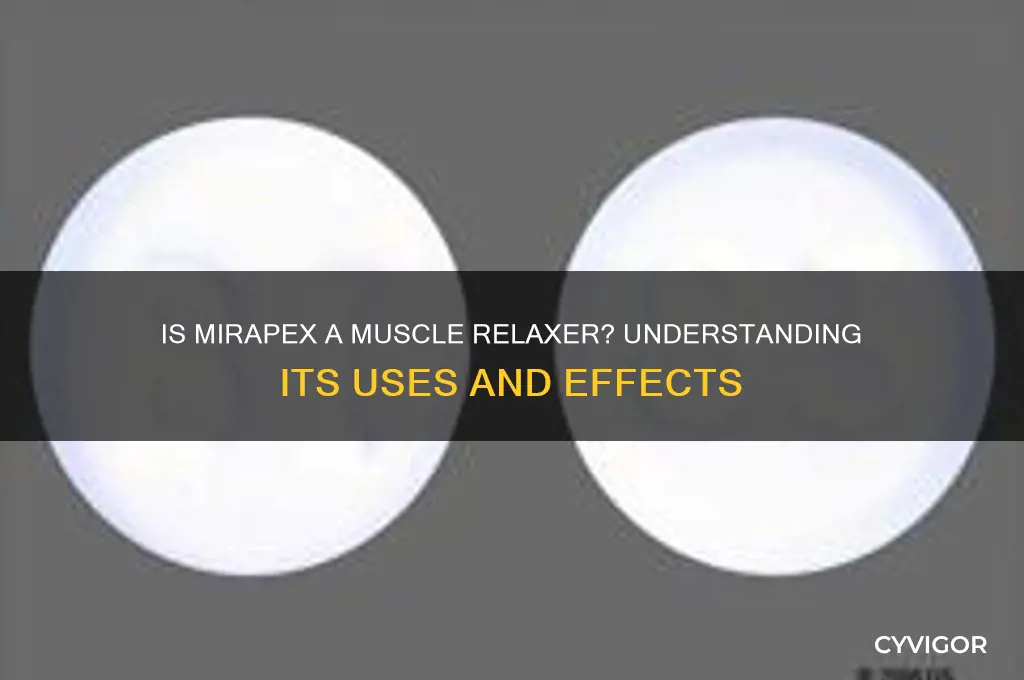 Is Mirapex A Muscle Relaxer? Understanding Its Uses And Effects | CyVigor