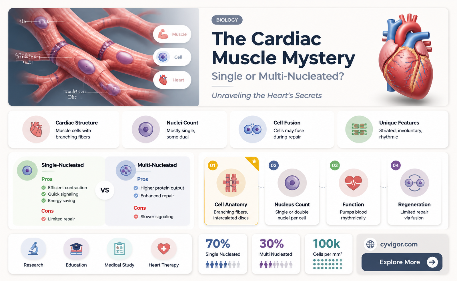 The Cardiac Muscle Mystery: Single Or Multi-Nucleated? | CyVigor