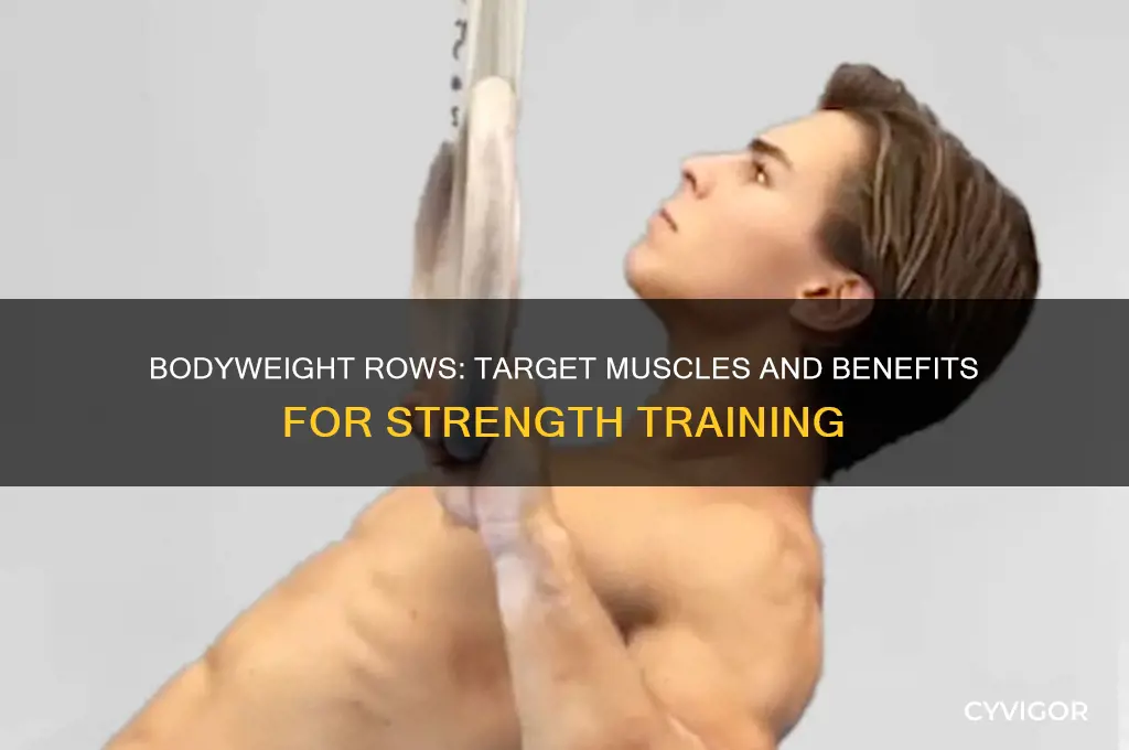 Bodyweight Rows: Target Muscles And Benefits For Strength Training ...